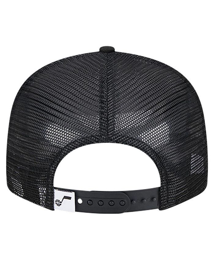 New Era Men's Black Utah Jazz Evergreen 9FIFTY Trucker Snapback Hat ...