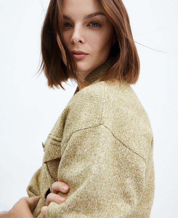 MANGO Women's Pocket Knit Jacket - Macy's