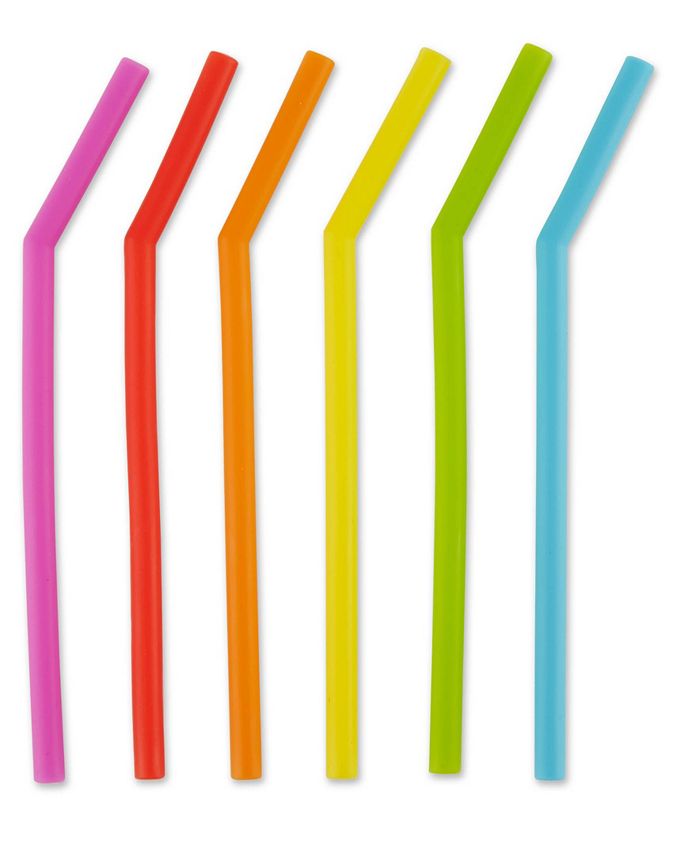 RSVP International Silicone 6 Piece 6.5" Straw Set - Macy's