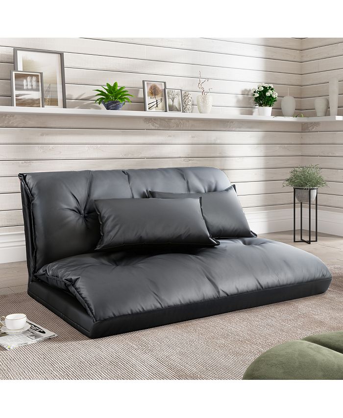 Simplie Fun Lazy Sofa Adjustable Folding Futon Sofa Video Gaming Sofa ...