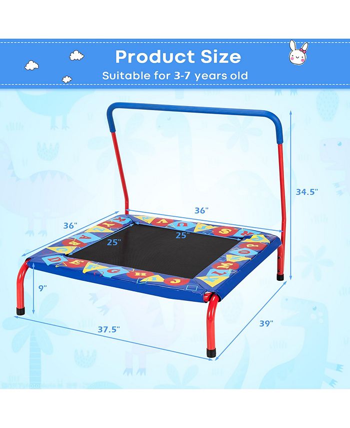 Costway 36" Kids Square Trampoline Indoor Outdoor Rebounder - Macy's