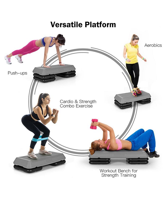 Costway 1pcs 29'' Adjustable Workout Fitness Aerobic Stepper Exercise ...