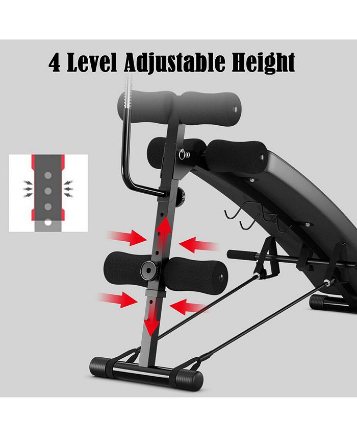 Costway Adjustable Incline Curved Workout Fitness Sit Up Bench - Macy's