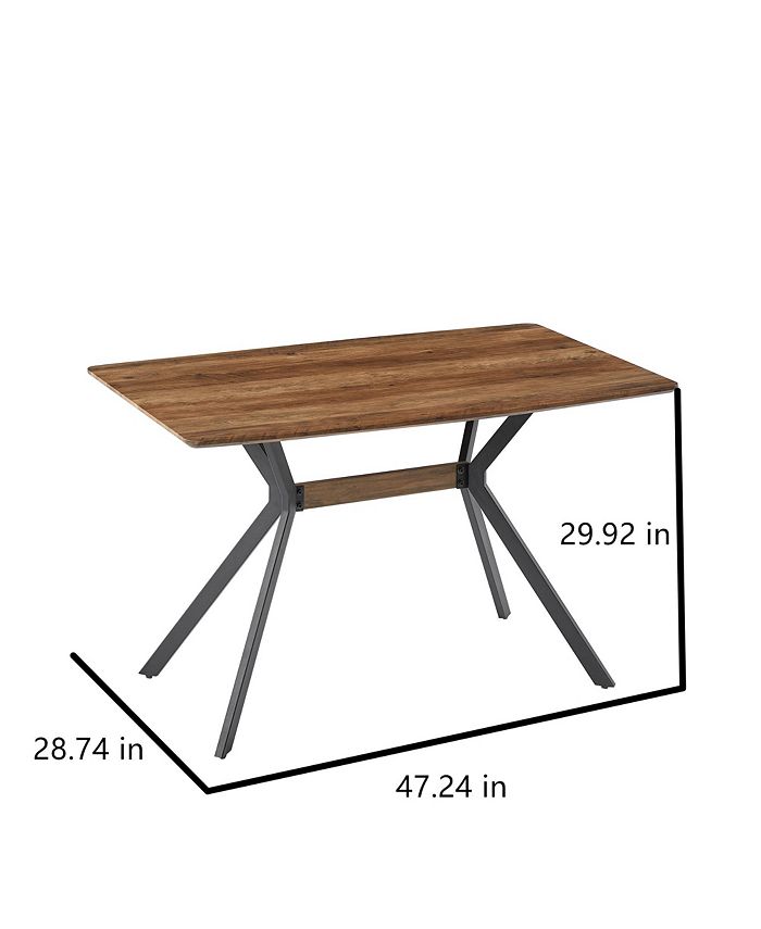 Simplie Fun MDF Dining Table with Black Metal Legs - Macy's