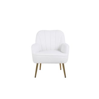 Streamdale Furniture Modern Soft Teddy Fabric Ivory Ergonomics Accent ...