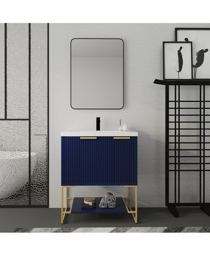 Simplie Fun 30 Inch Freestanding Bathroom Vanity With Resin Basin ...
