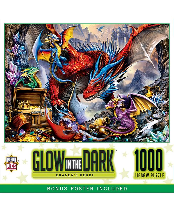 MasterPieces Puzzles MasterPieces Glow in the Dark Dragon's Horde 1000 Piece Jigsaw Puzzle - Macy's