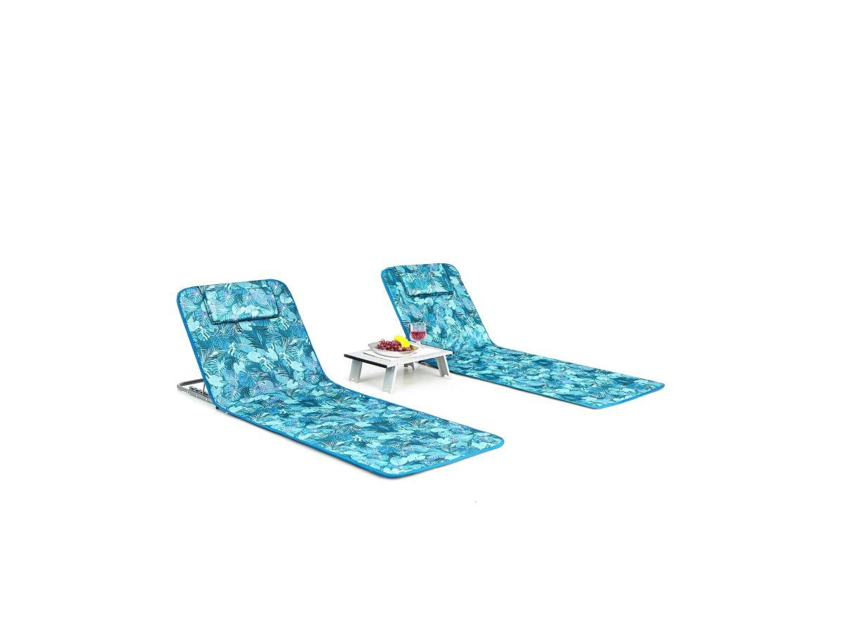 Click here for Slickblue 3 Pieces Beach Lounge Chair Mat Set 2 Ad... prices