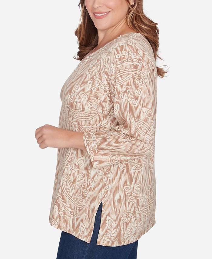 Ruby Rd. Plus Size Chevron Ikat Paisley Top - Macy's