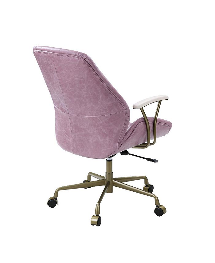 Simplie Fun Hamilton Office Chair In Pink Top Grain Leather Of - Macy's
