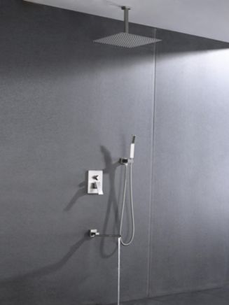 Ceiling Mounted Shower System Combo Set With Handheld And 16" Shower ...