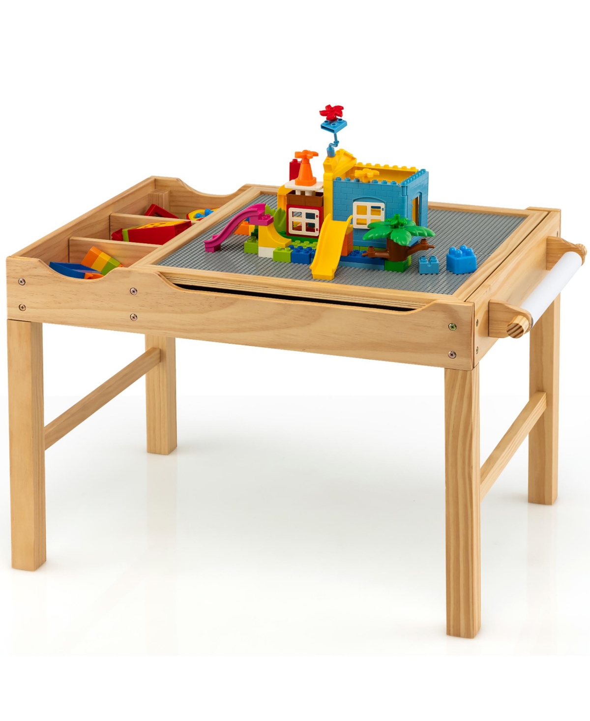 Click here for Kids Multi Activity Play Table Wooden Building Blo... prices