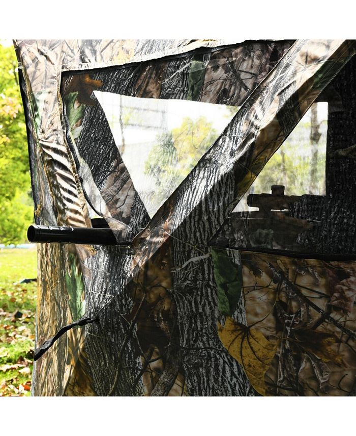 Slickblue 3 Person Portable Pop-Up Ground Hunting Blind with Tie-downs ...