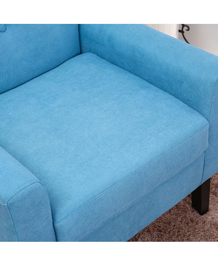Simplie Fun Blue Upholstered Accent Chair for Living Room & Bedroom ...