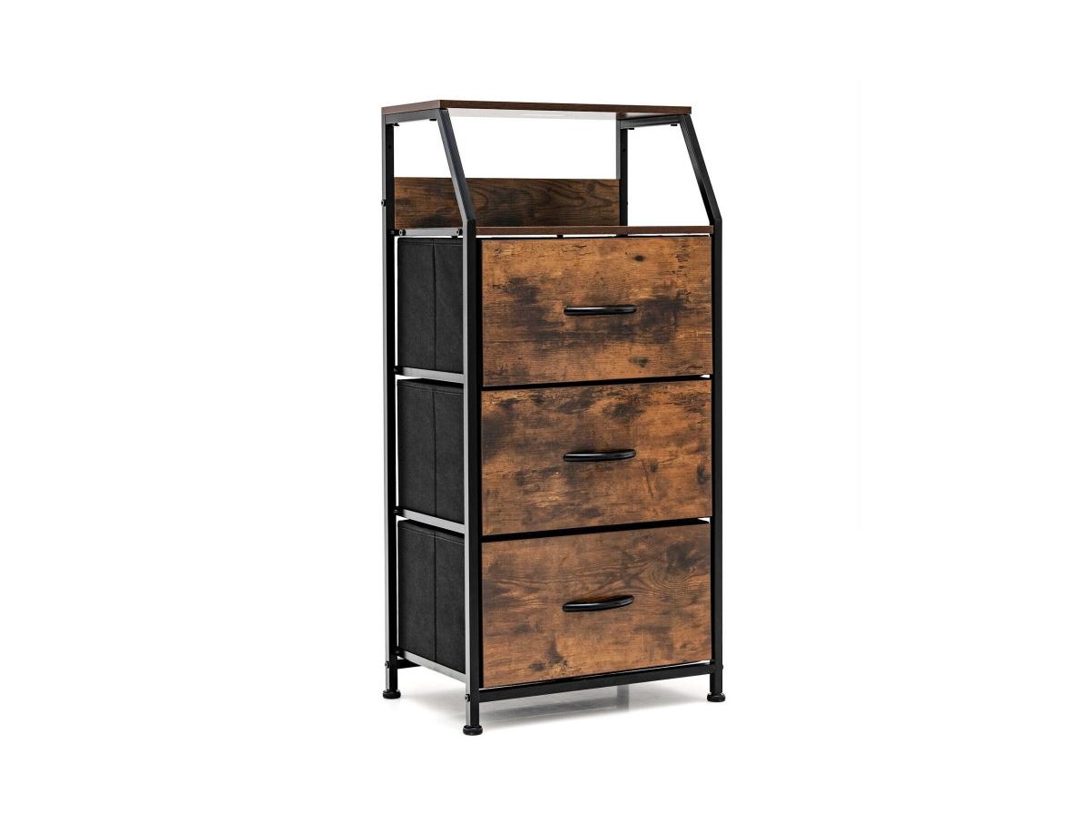 Click here for Freestanding Cabinet Dresser with Wooden Top Shelv... prices