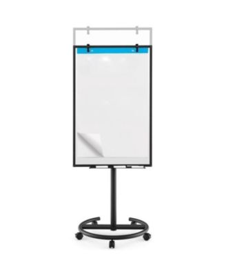 Slickblue Height-Adjustable Mobile Whiteboard with Round Stand Paper ...