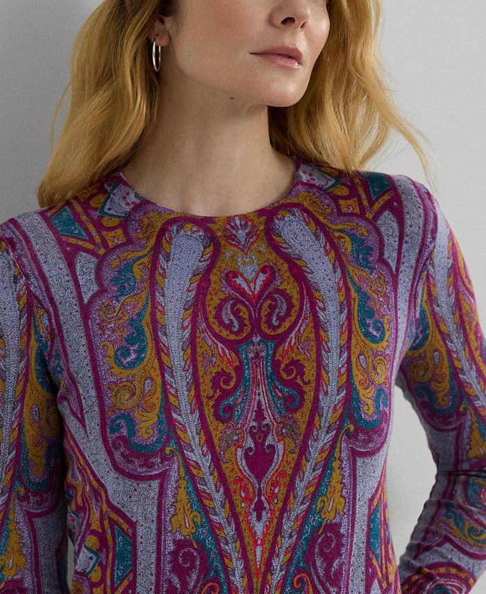 Lauren Ralph Lauren Women's Slim-Fit Paisley Sweater - Macy's