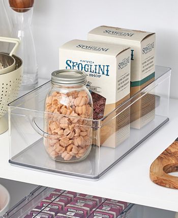 iDesign Linus Plastic Stackable Kitchen Storage Bin with Integrated ...