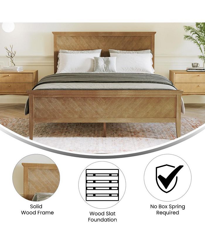 MERRICK LANE Norwich Solid Wood Platform Bed Frame With Slatted ...