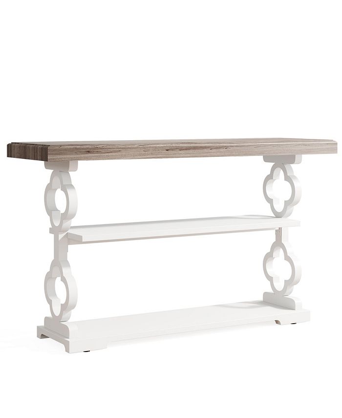 Tribesigns Farmhouse Console Table, 55 inch Rustic Entryway Sofa Table ...