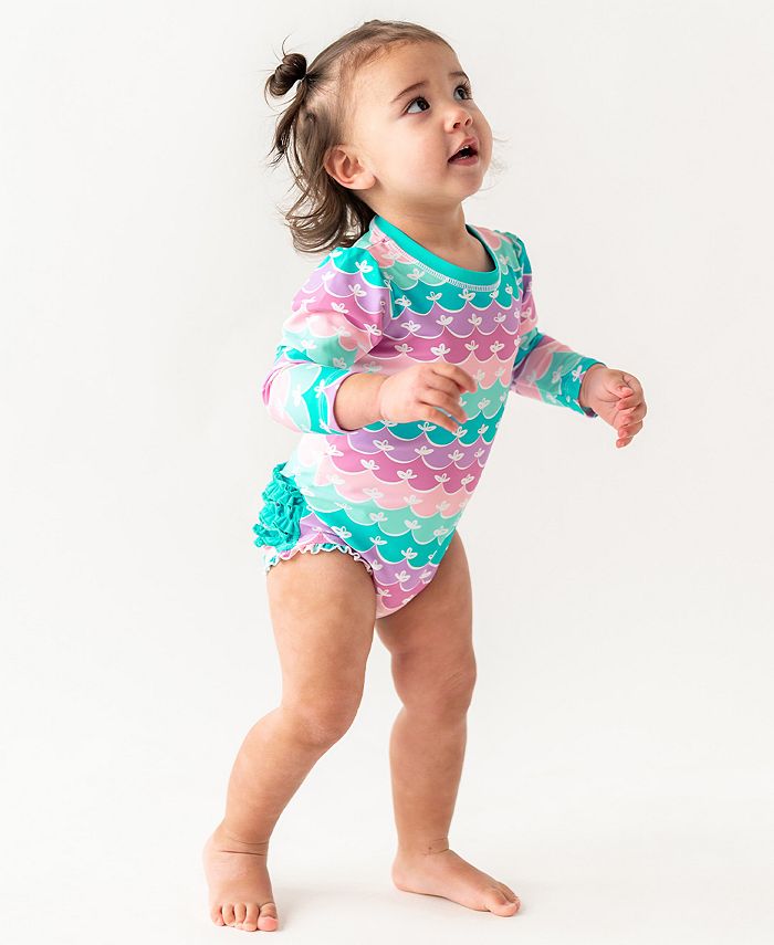 RuffleButts Toddler Girls Long Sleeve One Piece Rash Guard - Macy's