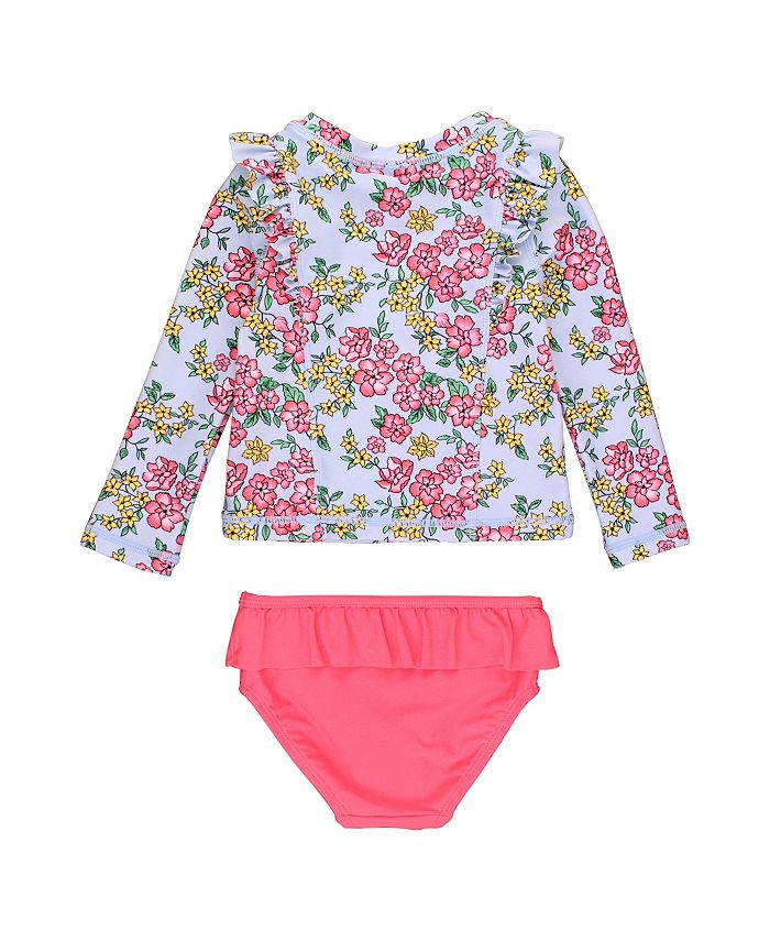 RuffleButts Toddler Girls Princess Seam Ruffle Rash Guard 2-Piece - Macy's