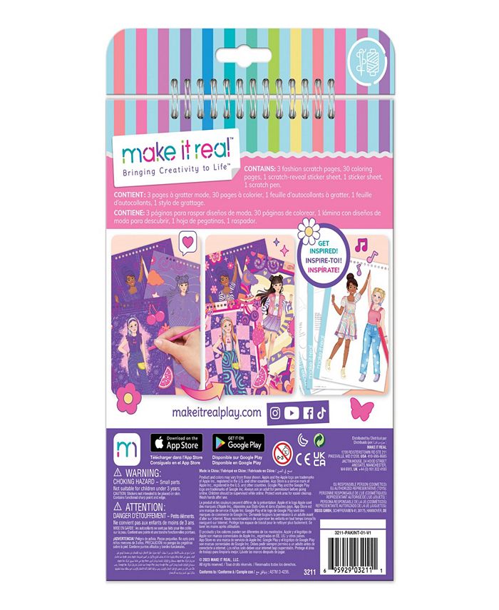 Make It Real Fashion Design Scratch Art: Groovy Vibes - Macy's