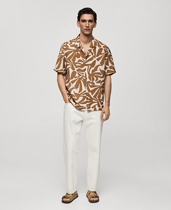 MANGO Men's Regular Fit Texture Printed Shirt - Macy's