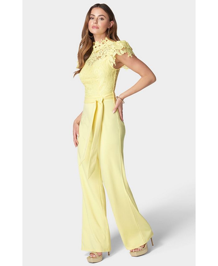 Bebe Women's Lace High Neck Jumpsuit - Macy's