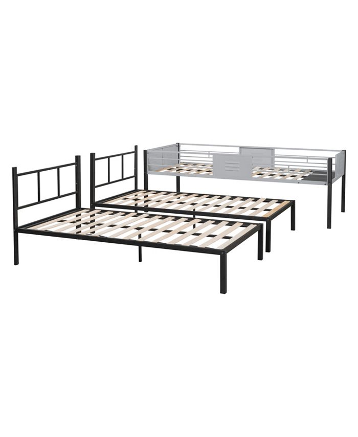 Simplie Fun Triple Bunk Bed with Vent Board/ Sturdy Metal Frame/ Noise ...