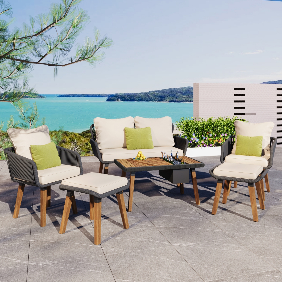 Click here for Streamdale Coastal Farmhouse Rope Woven Patio Set... prices