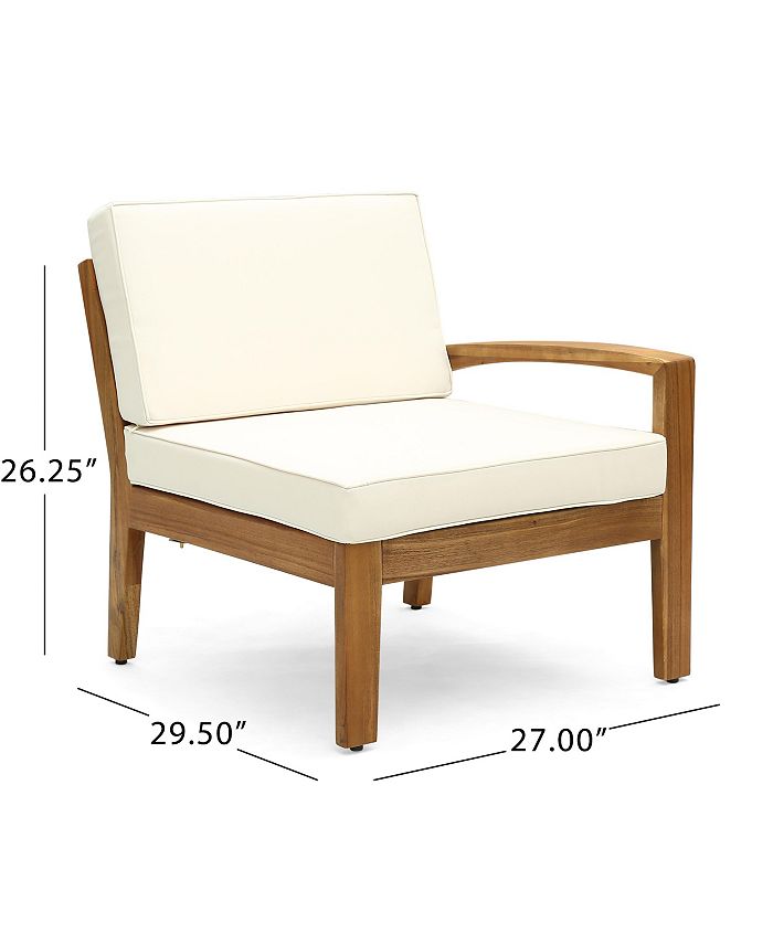 Simplie Fun Tranquil Acacia Wood & Cushion Chat Set for Outdoor Spaces ...