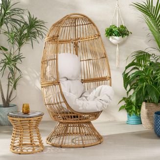 Streamdale Berkshire Outdoor Swivel Egg Chair with Water-Resistant ...