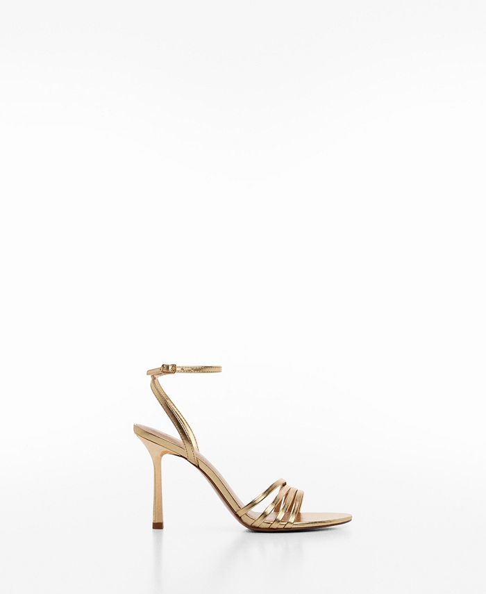 MANGO Women's Metallic Strap Sandals - Macy's