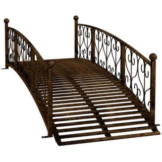 Arched Steel Garden Bridge with Handrails for Safety - Macy's