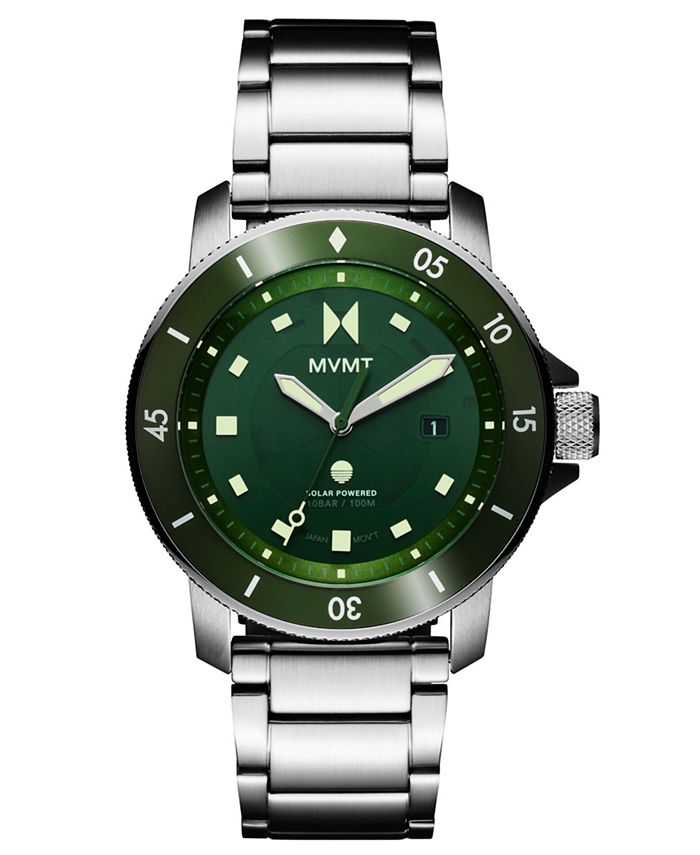 MVMT Men's Cali Diver Silver Stainless Steel Watch 40MM - Macy's