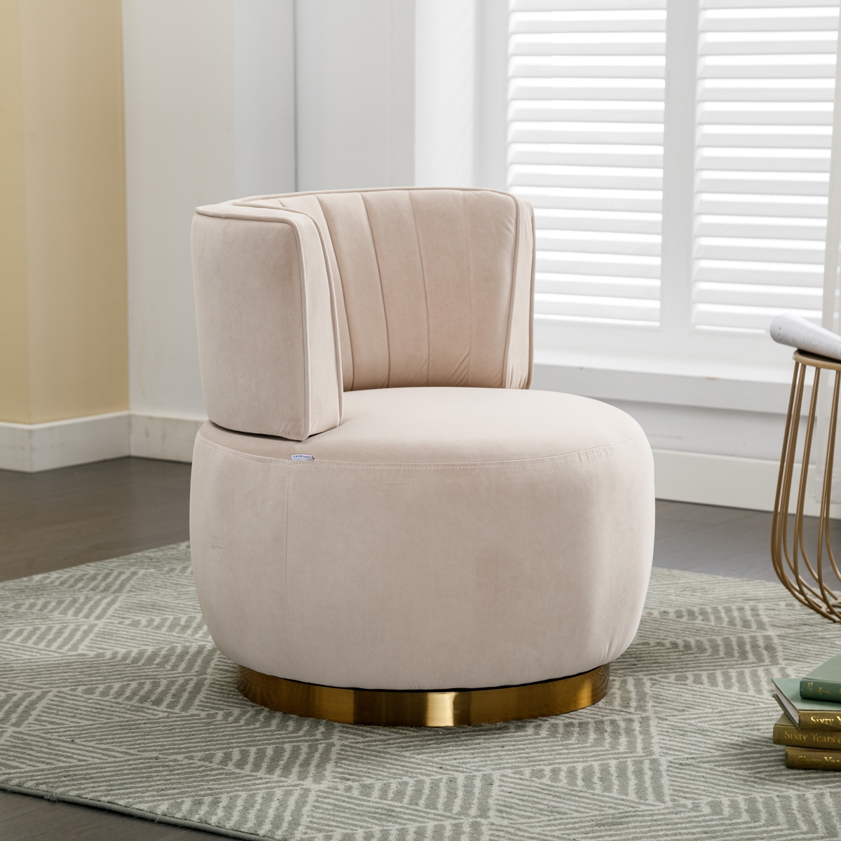 Click here for Streamdale Velvet Swivel Barrel Chairs for Living... prices