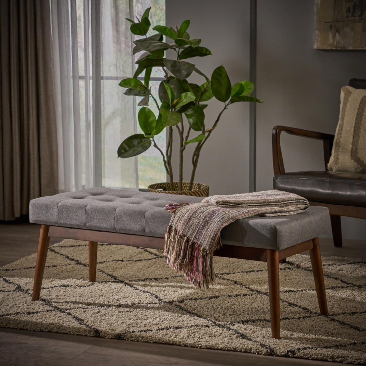 Click here for Simplie Fun Mid-Century Tufted Ottoman Style and C... prices