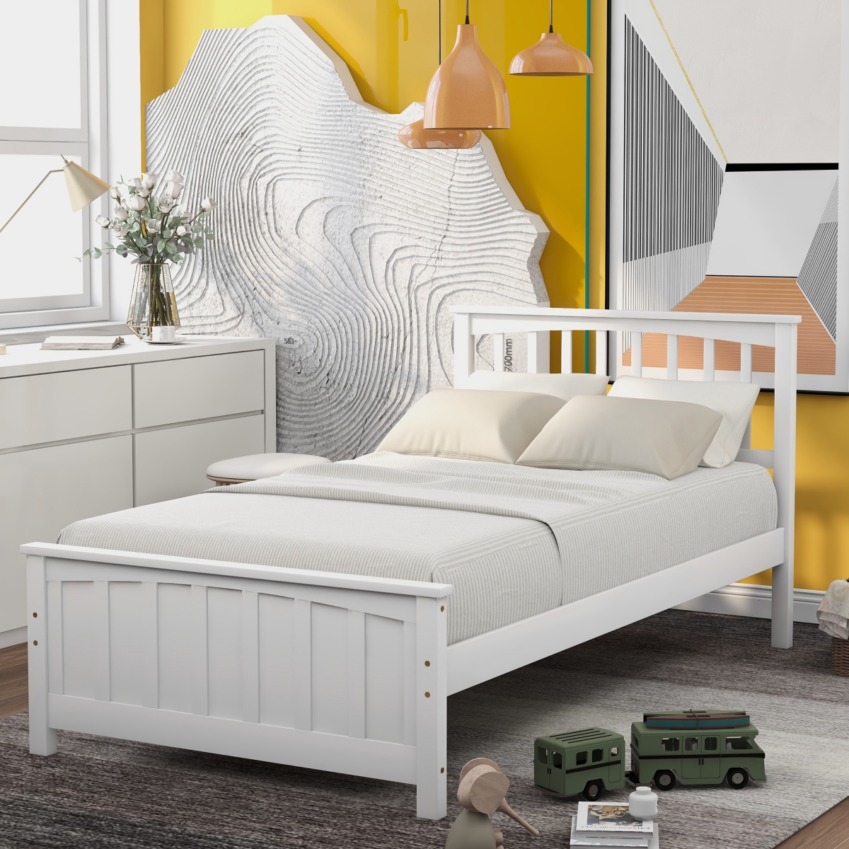 Click here for Streamdale Wood Platform Bed Twin Size Platform Be... prices