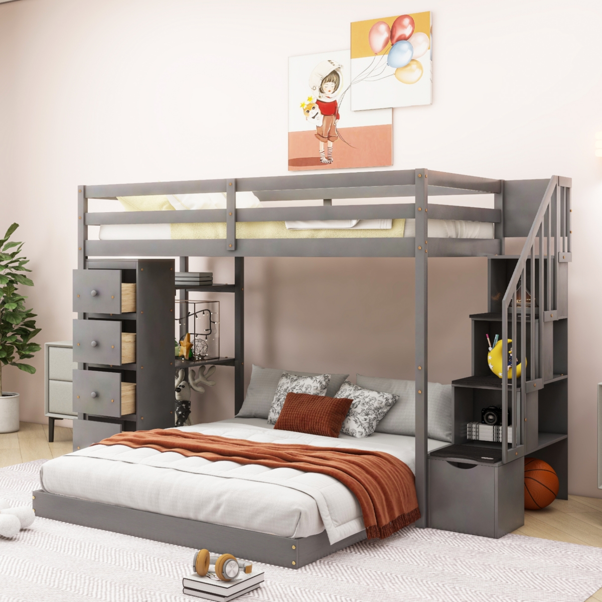 Click here for Streamdale Versatile Bunk Bed with Storage and She... prices