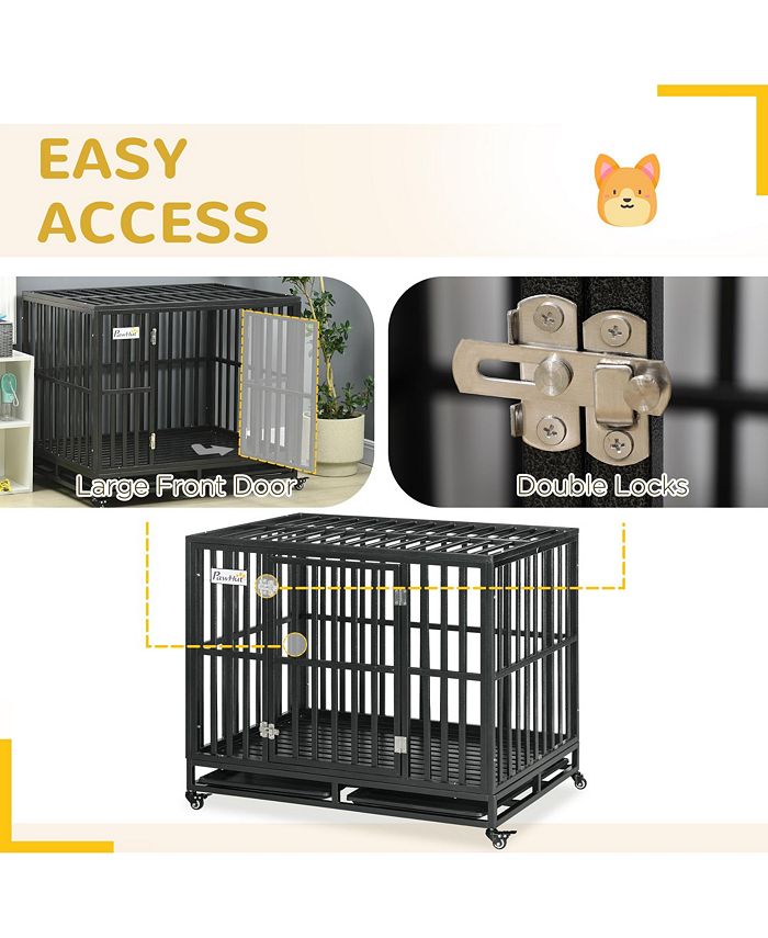 Simplie Fun Mobile Dog Crate Durable, Escape-Proof, Easy Cleanup, Paws ...