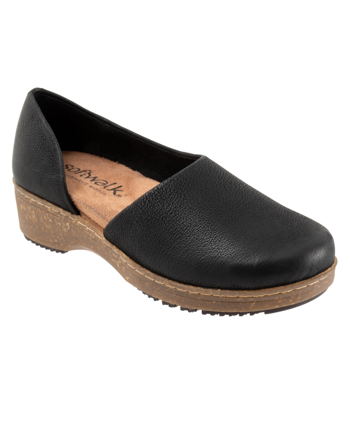Softwalk Addie Clog - Black nubuck