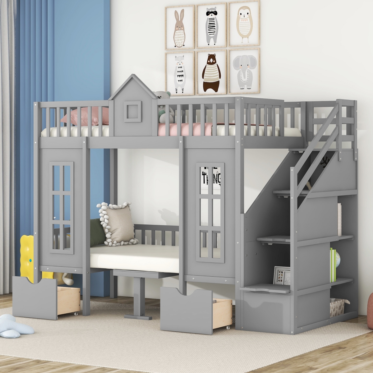 Click here for Streamdale Twin-Over-Twin Bunk Bed with Convertibl... prices