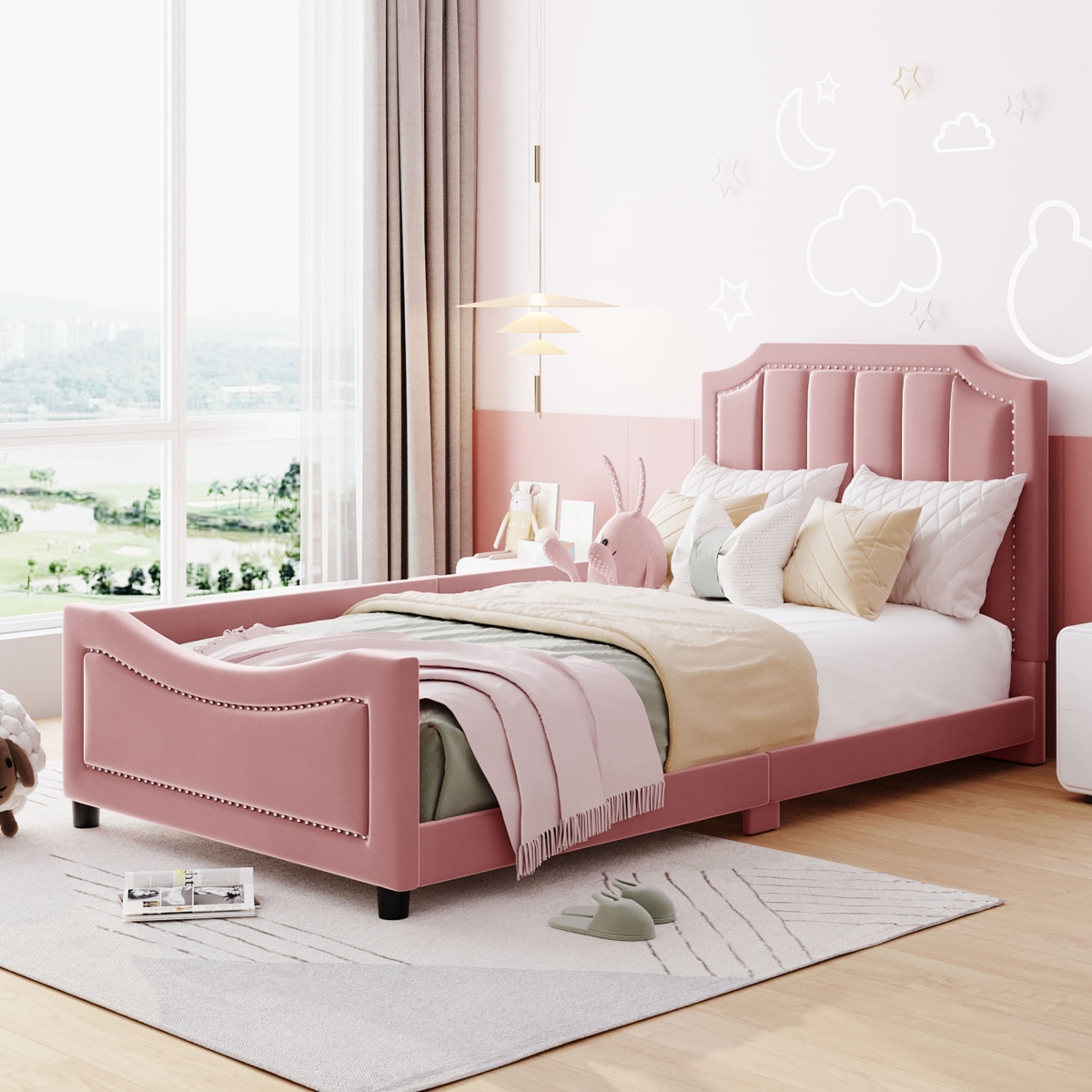 Click here for Streamdale Gray Striped Upholstered Twin Daybed -... prices