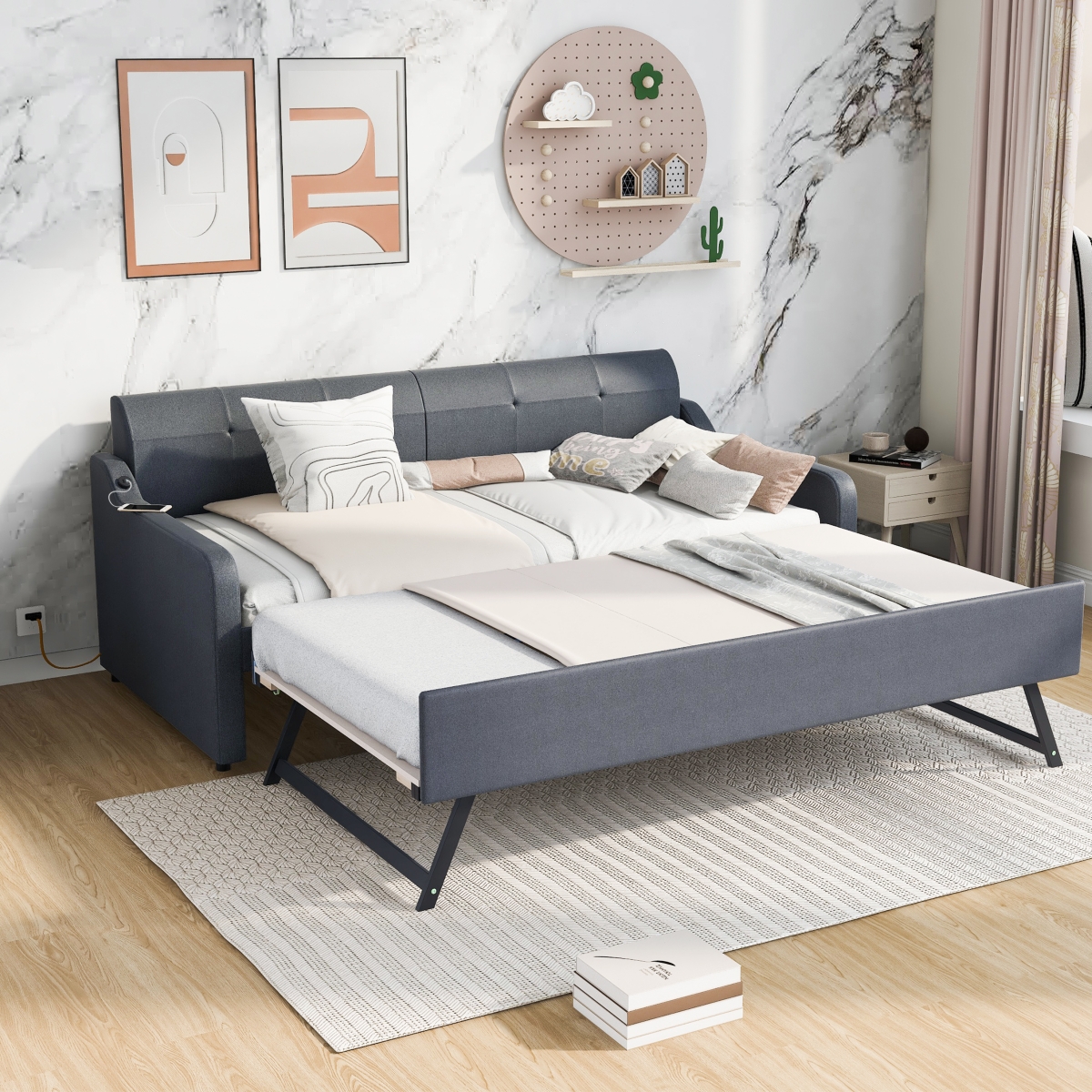 Click here for Streamdale Twin Upholstery Daybed with Trundle and... prices