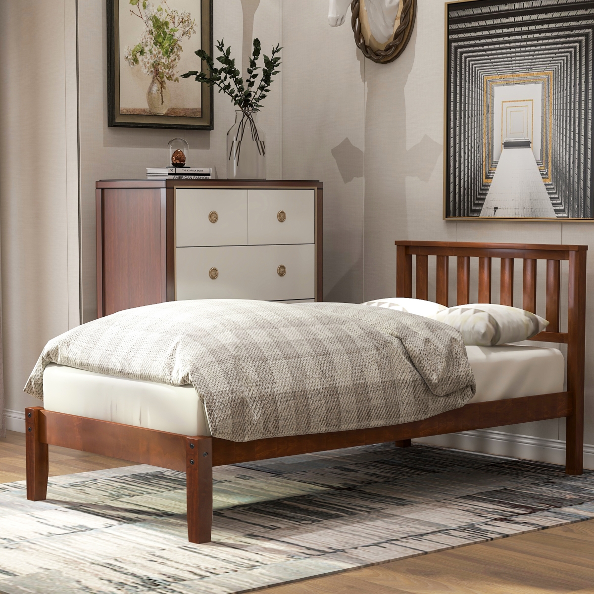Click here for Streamdale Wood Platform Bed With Headboard/Wood S... prices