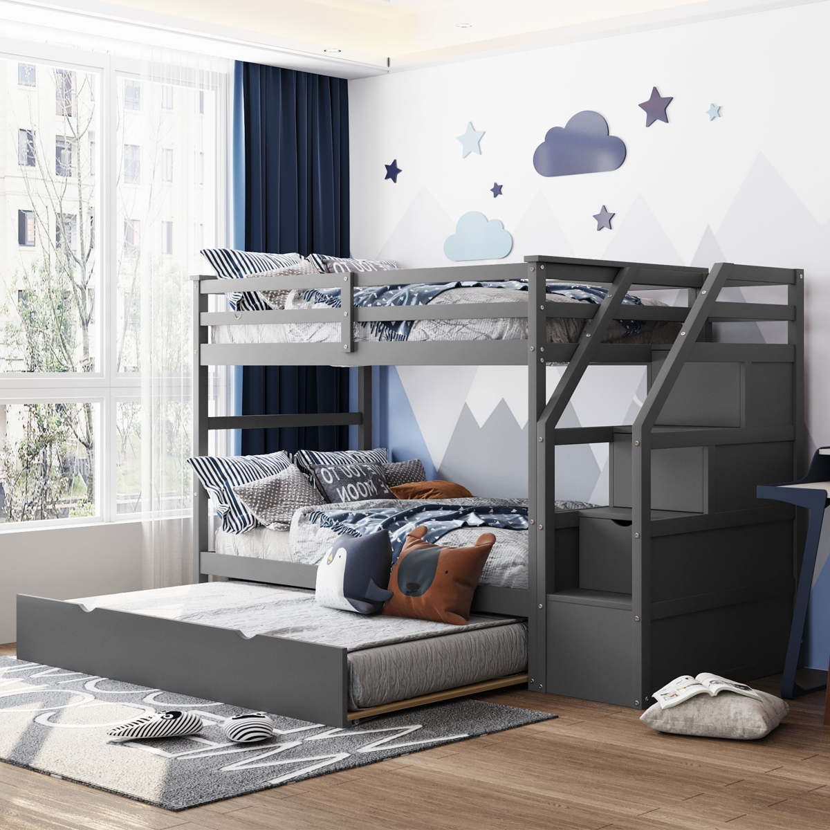 Click here for Streamdale Twin-Over-Twin Bunk Bed With Twin Size... prices