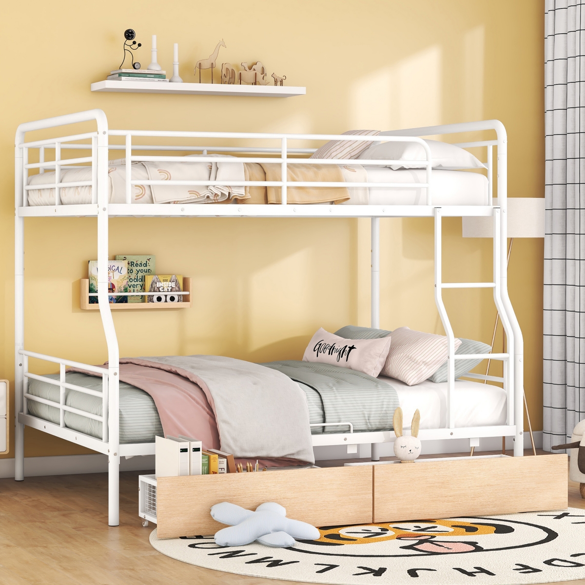 Click here for Streamdale Full Xl Over Queen Metal Bunk Bed with... prices