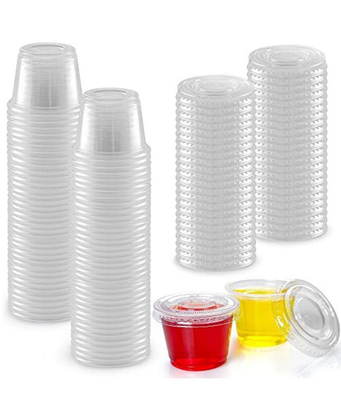 Zulay Kitchen 50 Pack 1oz Clear Jello Shot Cups with Lids - Disposable ...