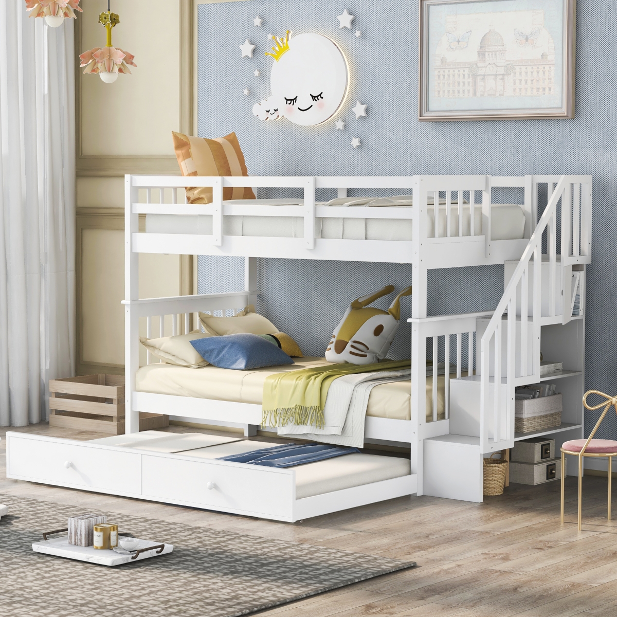 Click here for Streamdale Stairway Bunk Bed with Twin Trundle - W... prices